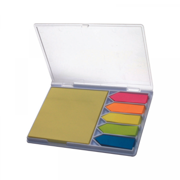 Plastic Memo Holder with Sticky Notes & Marker Strip - Green Ard